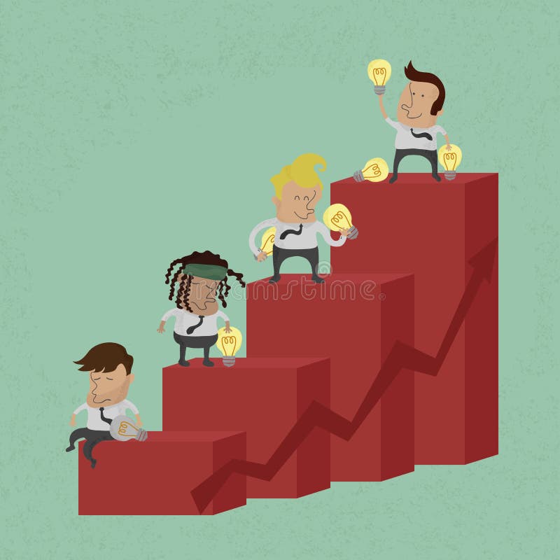 Business Man Symbols of Graph Progress Stock Vector - Illustration of ...