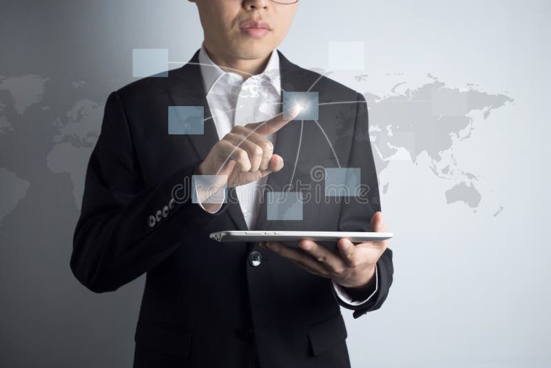 Business man with tablet stock photo. Image of finance - 101732074