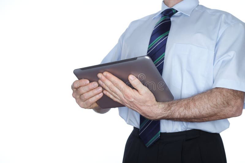 Business man with tablet stock image. Image of digital - 39683867
