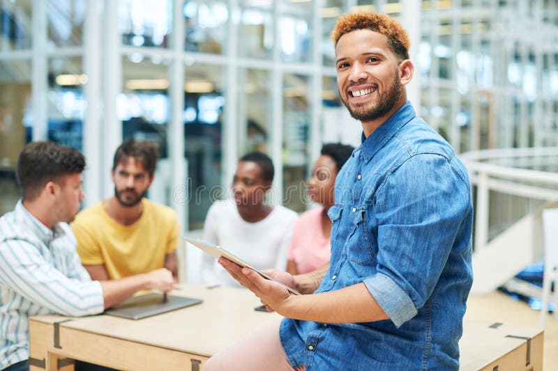 Business Man, Tablet and Portrait in Office for Communication ...