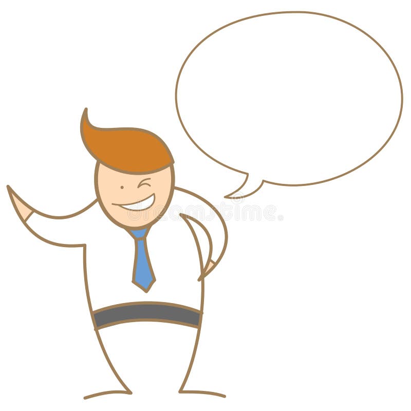 Business Man Talk and Smile in Bubble Stock Vector - Illustration of ...