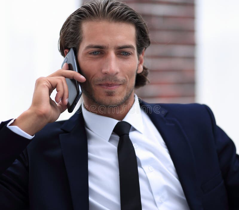 Business Man Talking on Smart Phone. Stock Photo - Image of adult ...