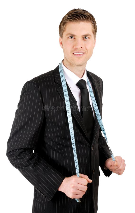 Business Man with Tape Measure Stock Photo - Image of hands, stylish ...