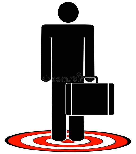 Business man on target stock vector. Illustration of communication ...