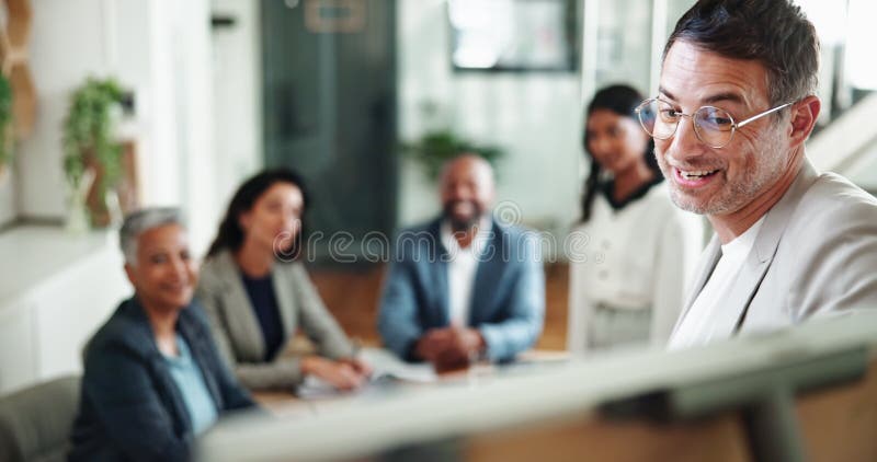 Business Man, Team and Presentation on Whiteboard for Training ...