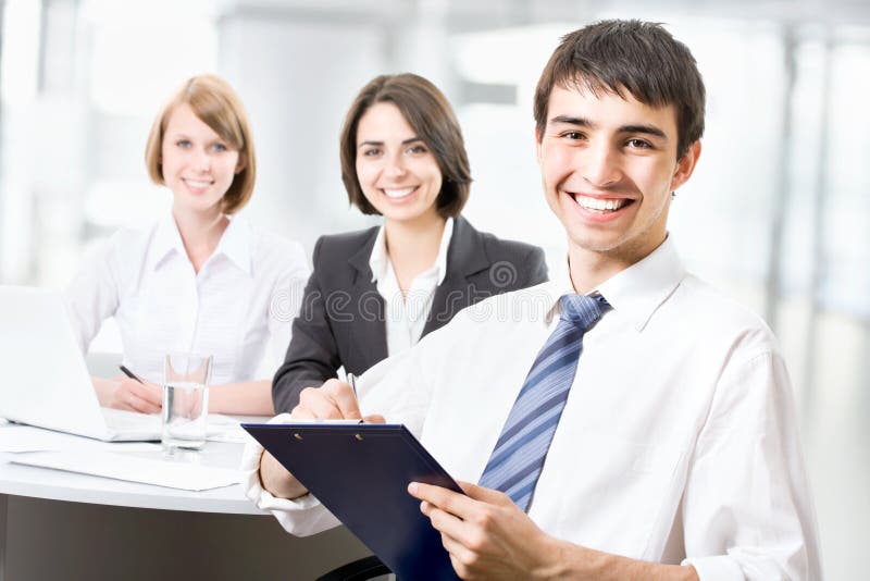 Business man with team stock photo. Image of face, fresh - 40193638