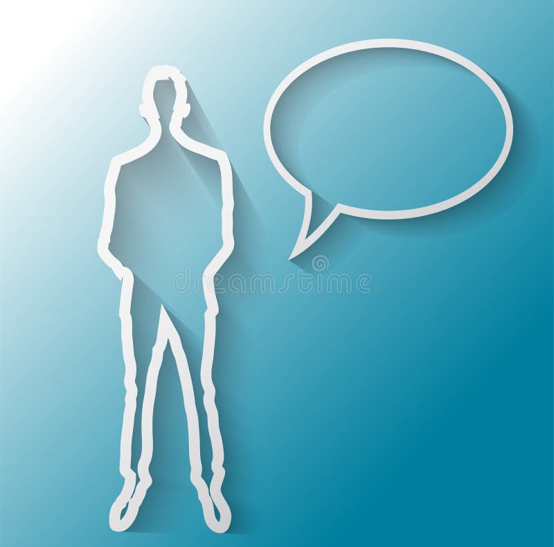 Business Man with Text Balloon Stock Vector - Illustration of design ...