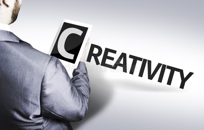 Business Man with the Text Creativity in a Concept Image Stock Photo ...