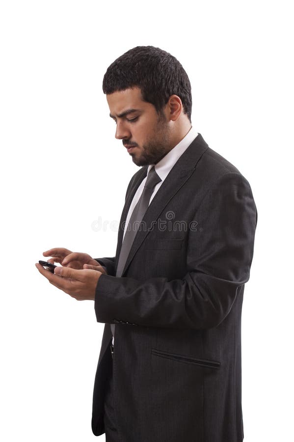 Business Man Text Messaging Stock Photo - Image of businessman, collar ...