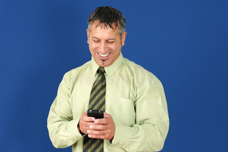 Business Man Texting on Cell Phone Stock Image - Image of communicating ...