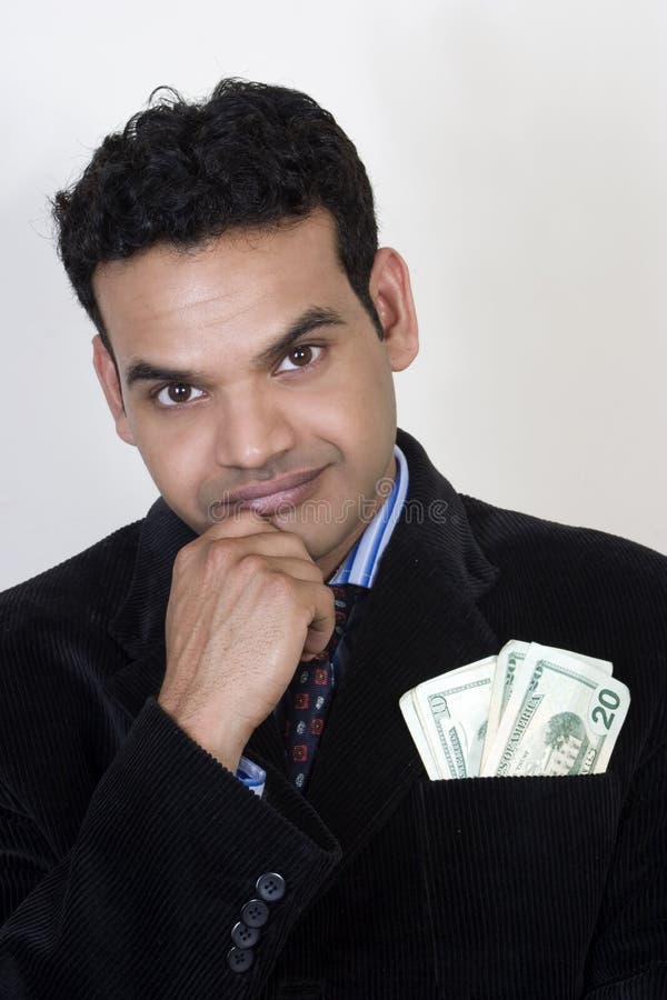 Young Businessman Counting Money Stock Image - Image of hold, hands ...