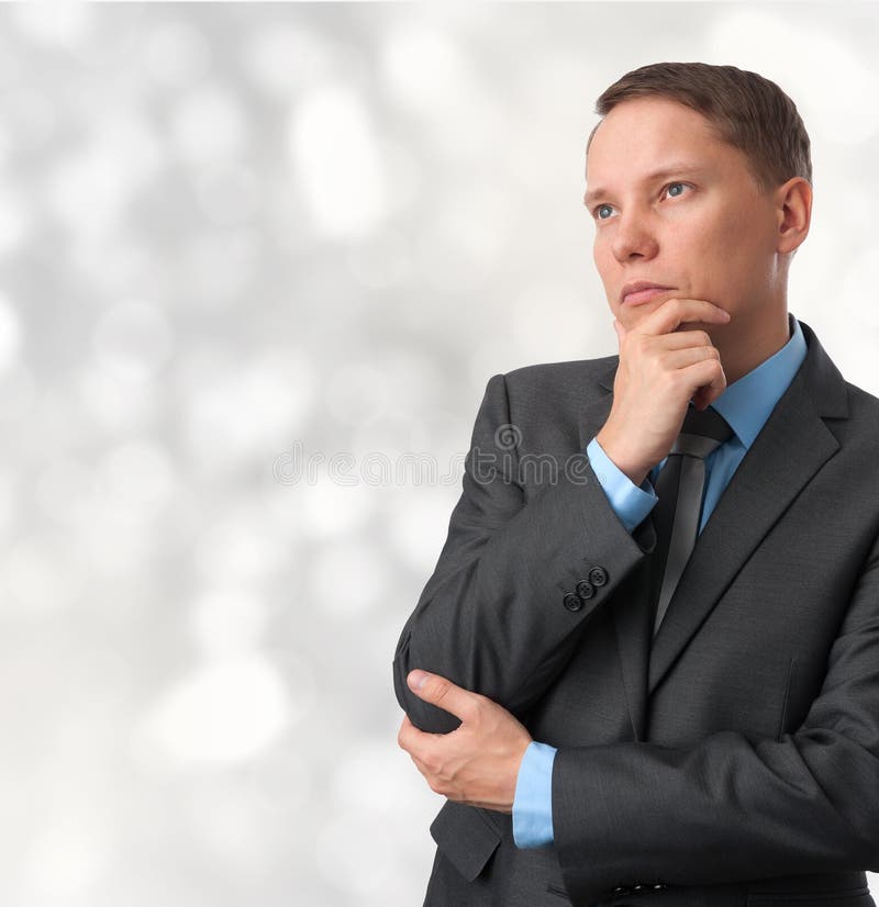 Business man thinking stock photo. Image of handsome - 27119386