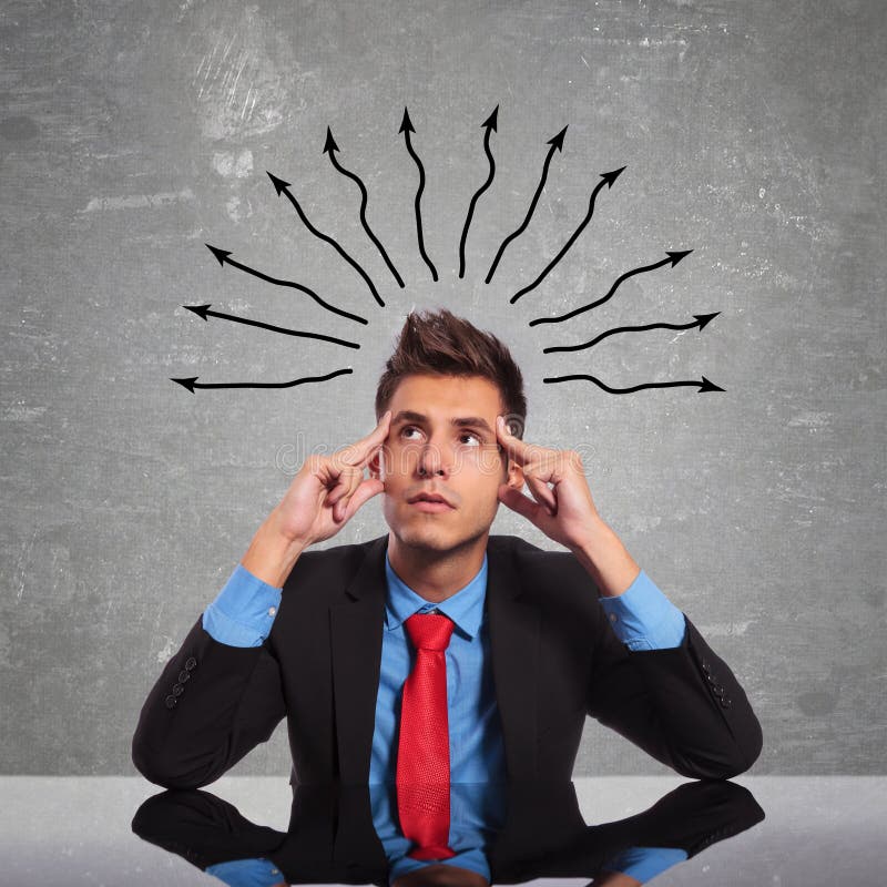 Business Man is Thinking really Hard Stock Photo - Image of student ...