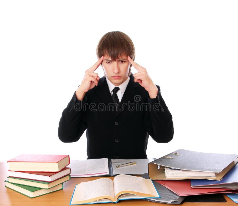 Business Man with is Thinking with Hard Work Stock Image - Image of ...