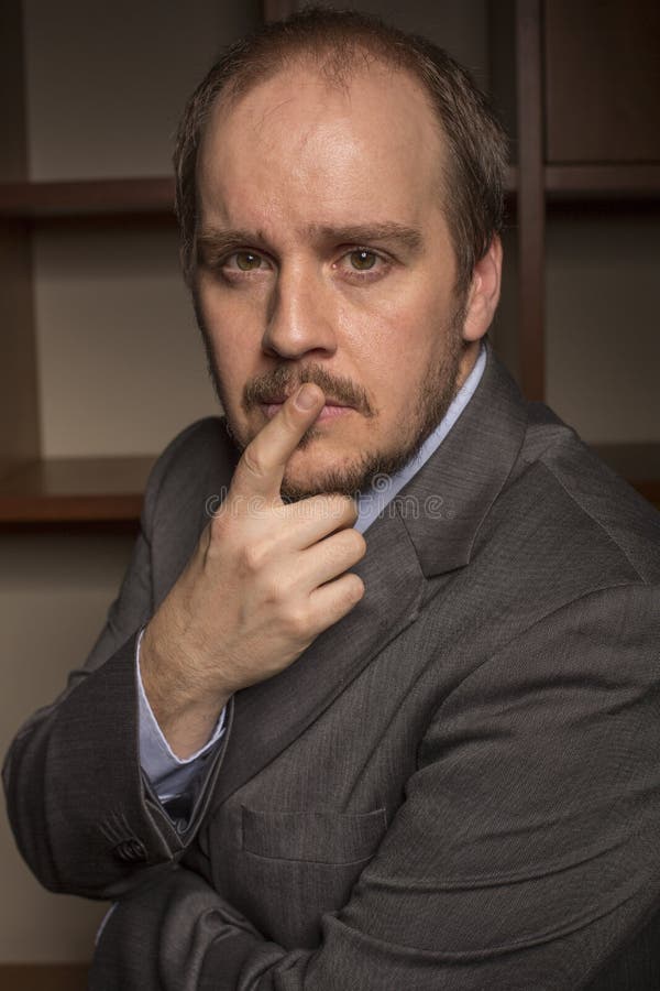 Business man thinking stock image. Image of look, query - 77140363