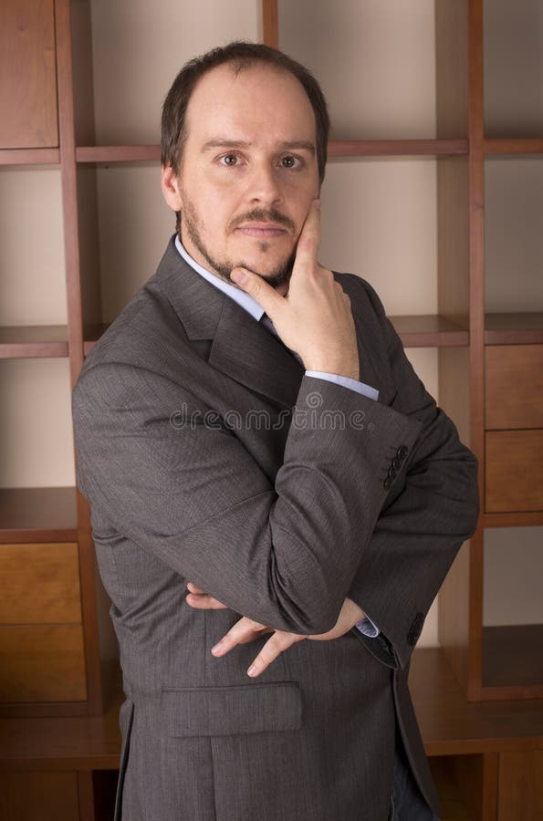 Business man thinking stock image. Image of relax, question - 77240293