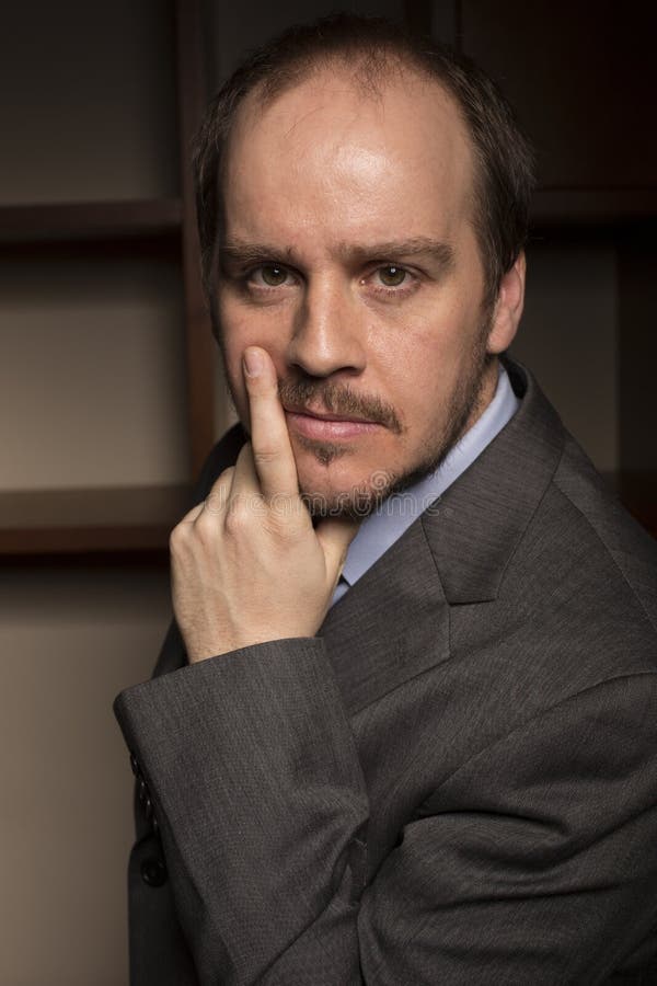 Business man thinking stock image. Image of observe, businessman - 85631449