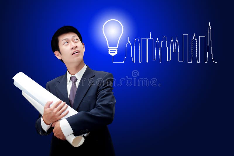 Business Man Thinking an Idea Stock Image - Image of dream, living ...