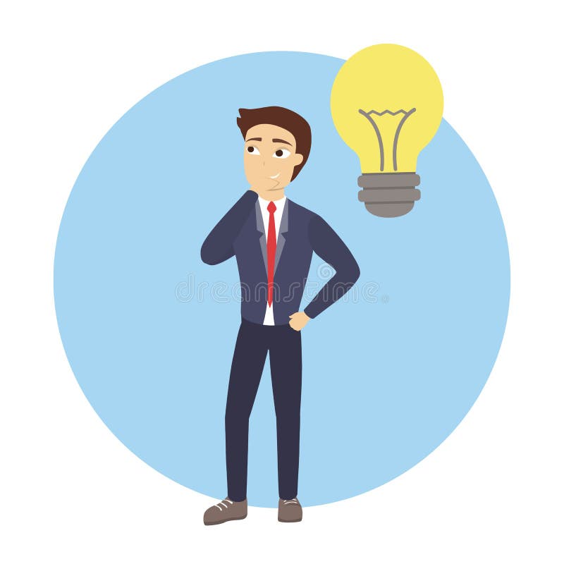 Man with idea. stock vector. Illustration of idea, innovation - 106969457