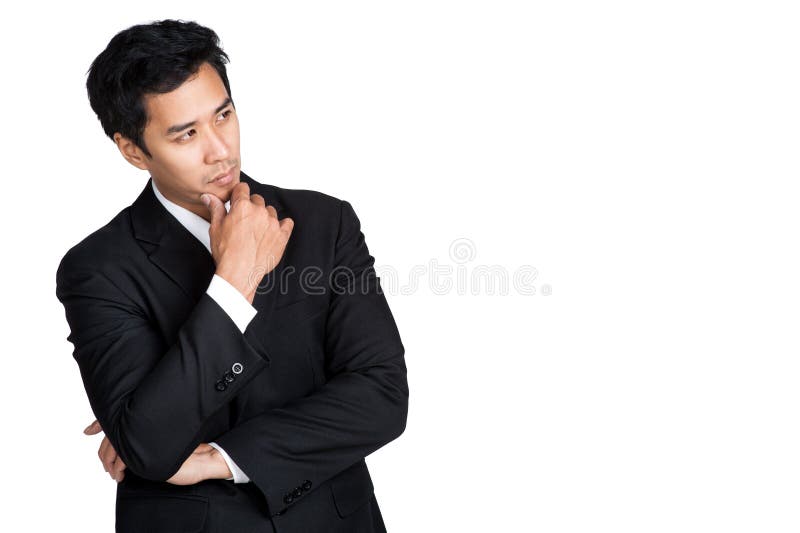 Business man thinking stock photo. Image of asia, cheerful - 36705934