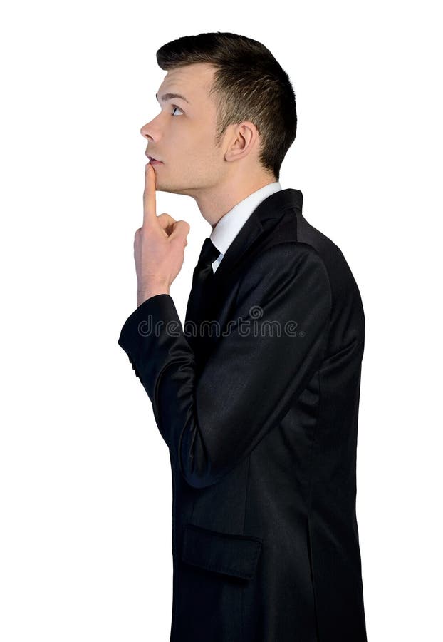 Business man thinking stock image. Image of formal, caucasian - 49427181