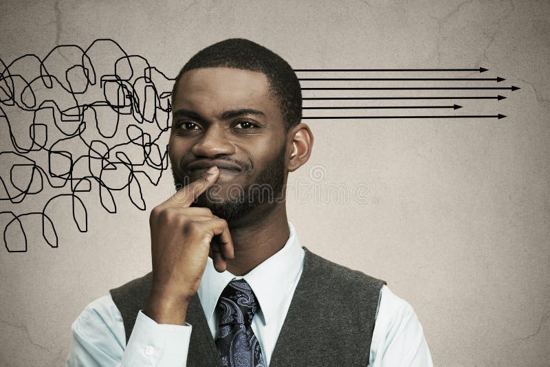 Business Man Thinking, Looking for Solution of Problem Stock Photo ...