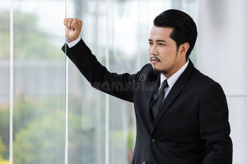 Business Man Thinking in Office Stock Image - Image of portrait, male ...