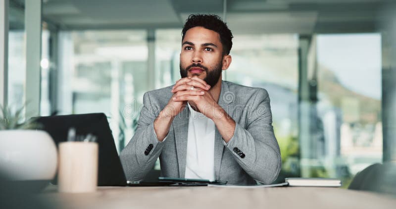 Business Man, Thinking or Problem Solving in Office with Startup ...