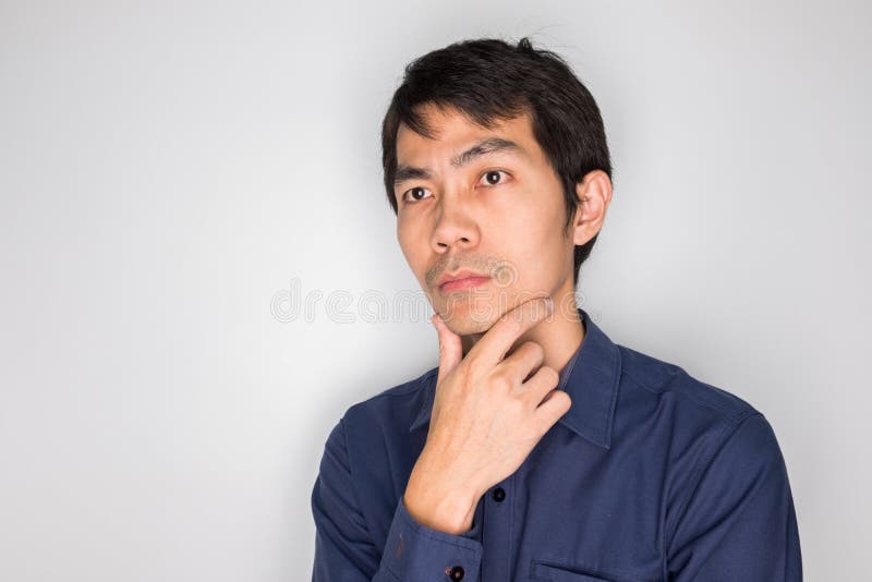 A Business Man is Thinking the Solution. Intelligent Man is Imaginating ...