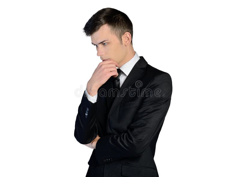 Business Man Thinking Solution Stock Photo - Image of profile, closeup ...