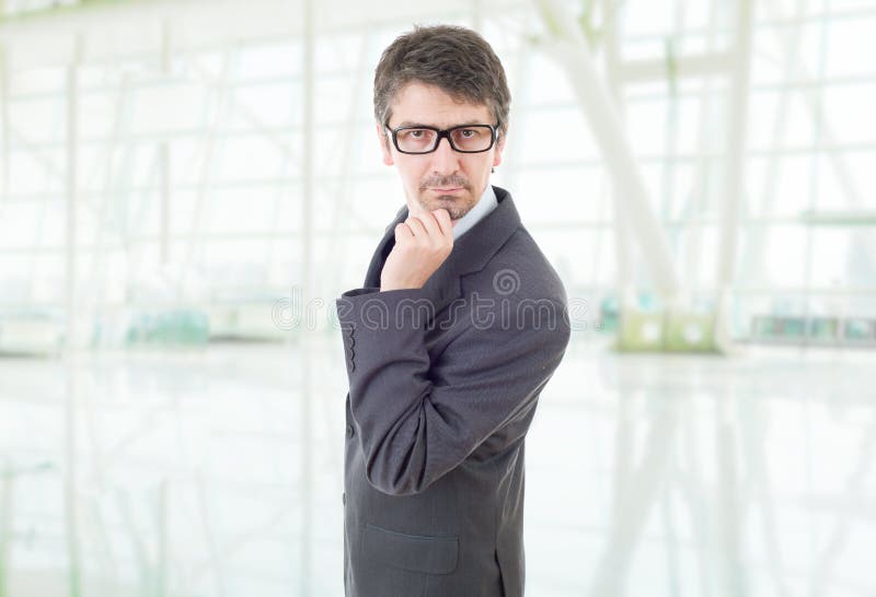 Business man thinking stock photo. Image of caucasian - 137944404