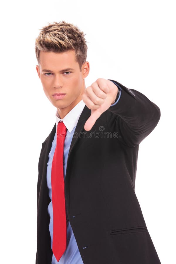 Business Man with Thumb Down Stock Photo - Image of anger, failed: 28551114