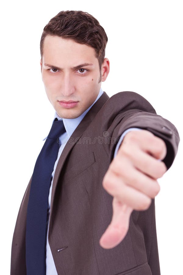 Business Man with Thumbs Down Stock Photo - Image of development ...