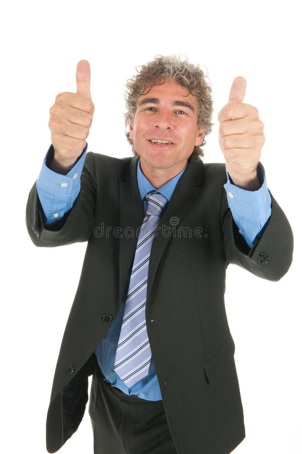 Business Man with Thumbs Up Stock Image - Image of adult, male: 27819593