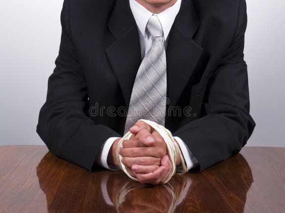 Business man tied hands stock image. Image of corporate - 14823329