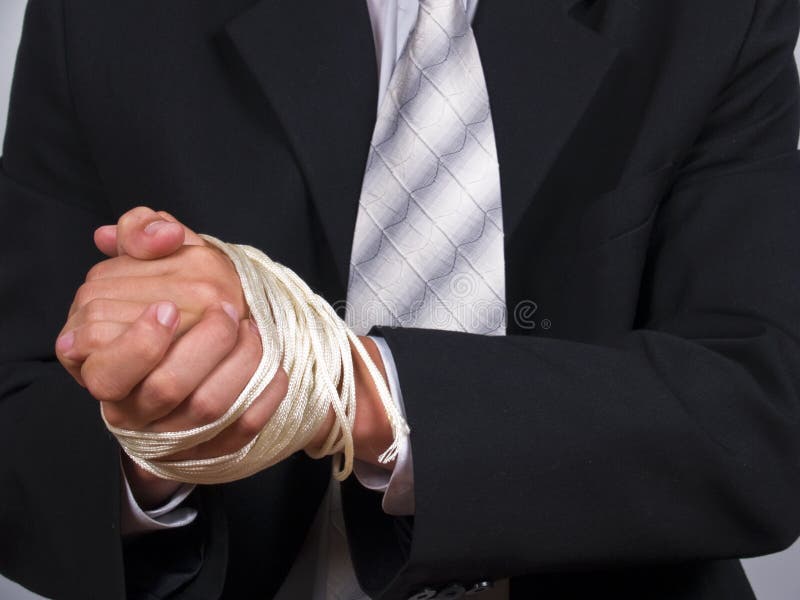 Business man tied hands stock photo. Image of depressed - 14823376