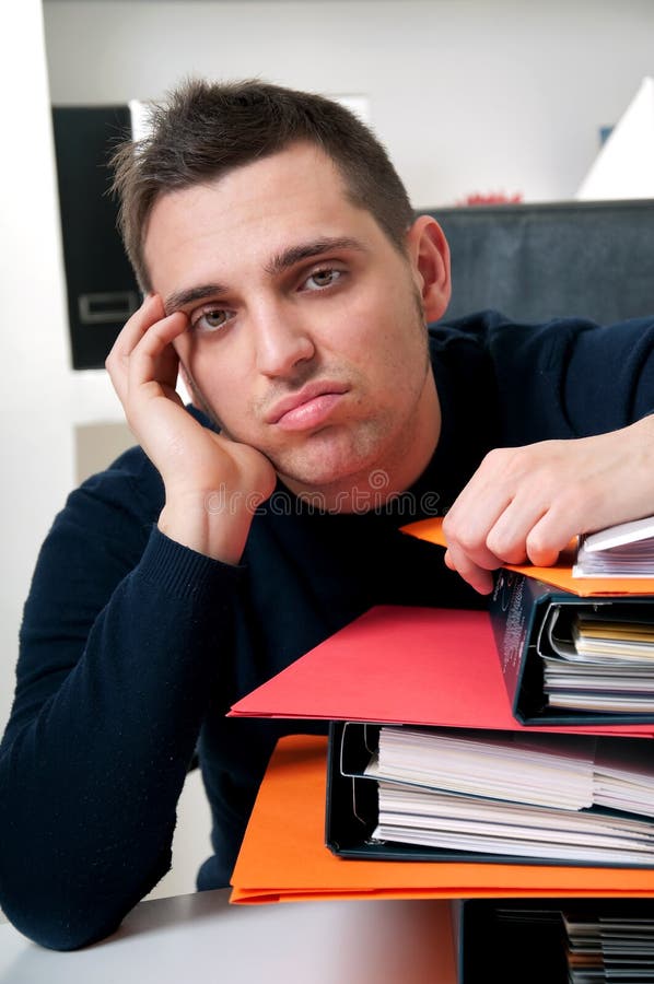 Business man tired stock photo. Image of connection, computer - 18837726