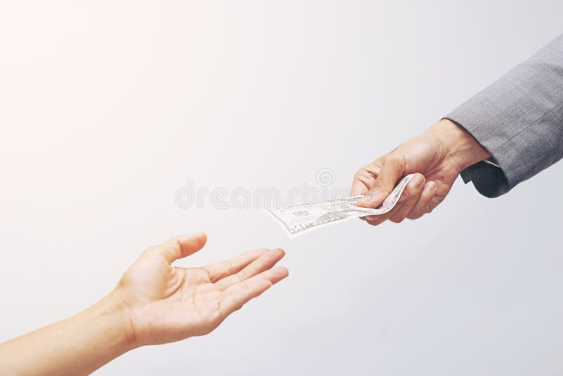 Business Man To Pay a Dollar Stock Image - Image of give, banknote ...
