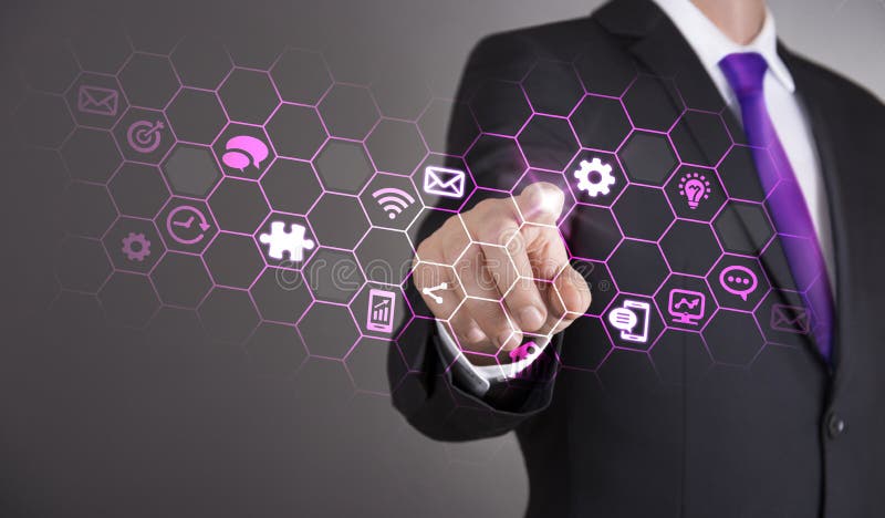 Business Man Touch Screen Concept Stock Image - Image of cloud, chart ... Business Man Touch Screen Concept Stock Image - Image of cloud, chart ...
