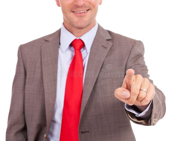 Business Man Touching Screen Stock Image - Image of choice, finger ...