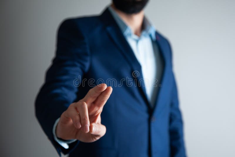 Business Man Touching in Screen Stock Photo - Image of success, touch ...