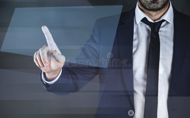 Man touching in screen stock image. Image of touch, people - 131841703