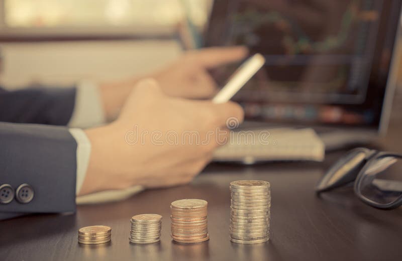 Business Man is Trading Successfully on Computer Stock Photo - Image of ...