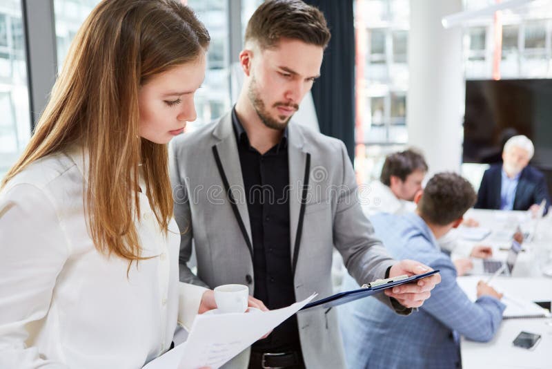 Business Man and Trainee Checking Checklist Stock Photo - Image of ...