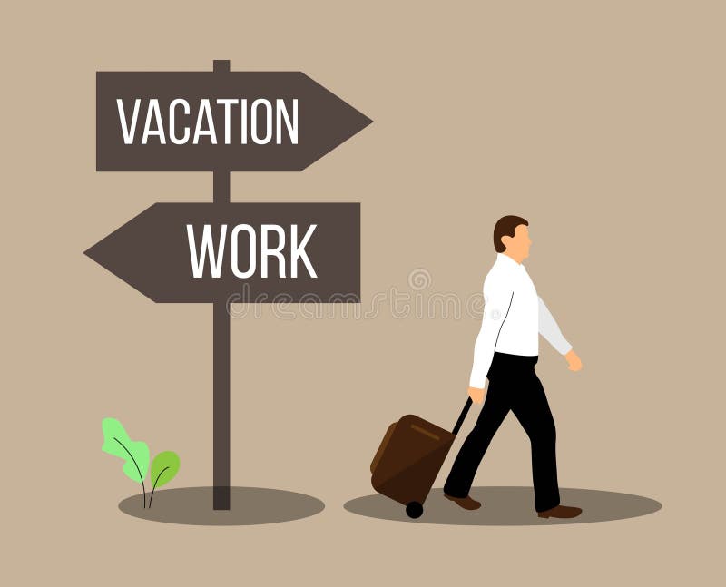 Business Man with Travel Bag Going on Vacation Stock Vector ...