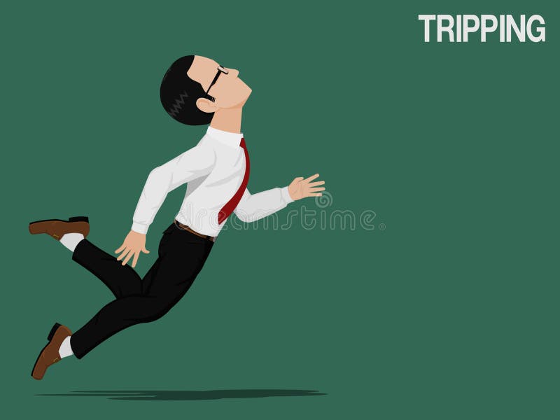 A business man is tripping stock vector. Illustration of movement ...