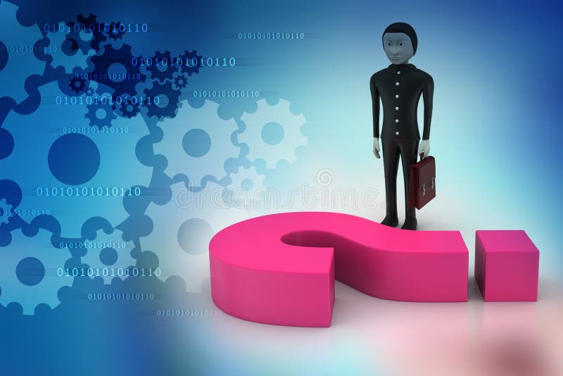 Man Thinking Problem Solving Ways Stock Illustration - Illustration of ...