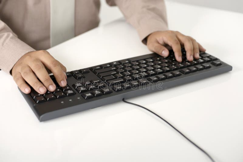 Business Man Type with Keyboard Editorial Stock Photo - Image of ...