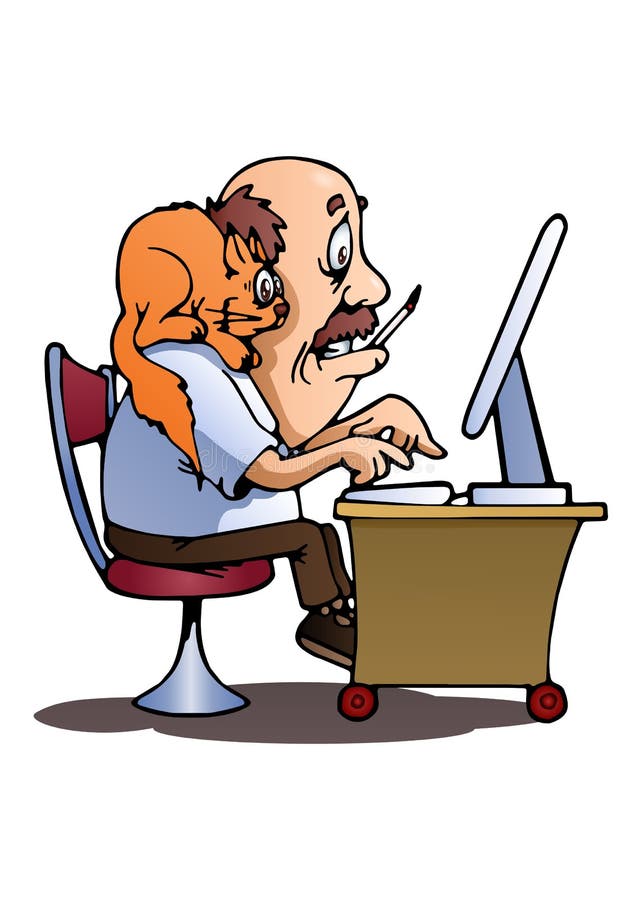 Man Typing Computer Keyboard Stock Illustrations – 917 Man Typing ...