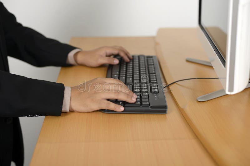 Business Man Typing with Keyboard Stock Image - Image of browsing ...